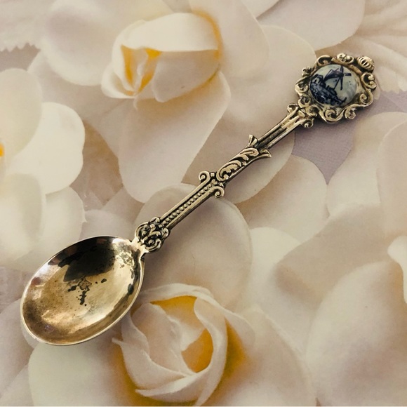 Other | Vintage Sterling Silver Souvenir Spoon Holland Windmill 314 ...